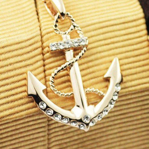 18k Color Gold Anchor Necklace A 082613 on Luulla