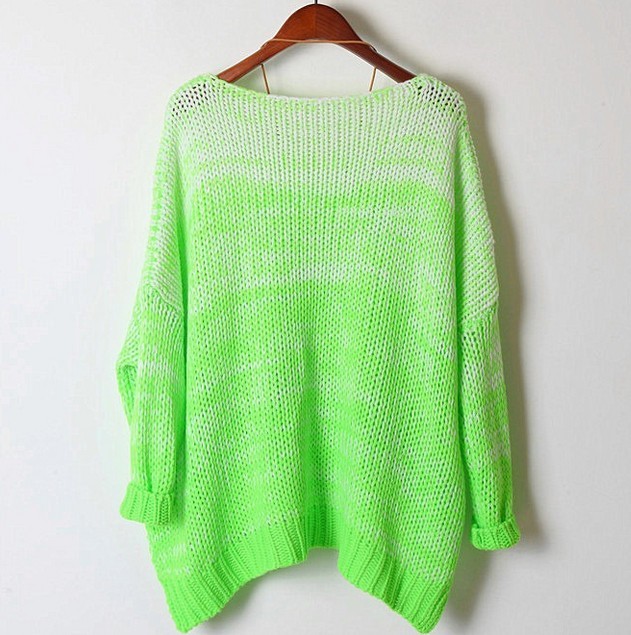 Gradient Retro Sweater Loose Bat Babbc on Luulla