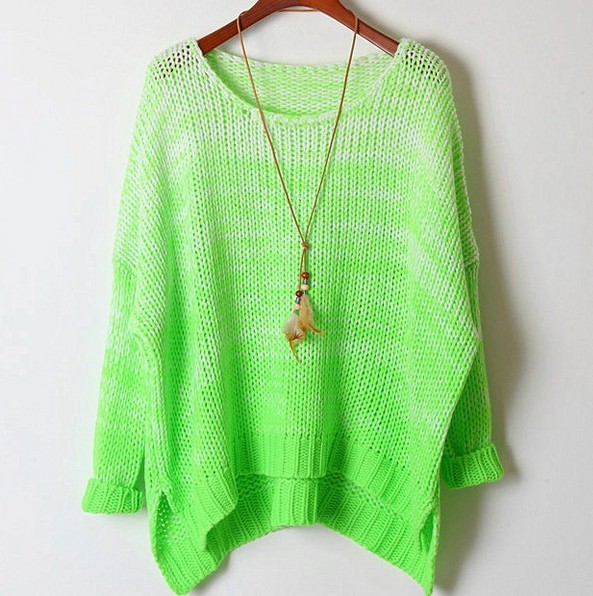 Gradient Retro Sweater Loose Bat Babbc on Luulla